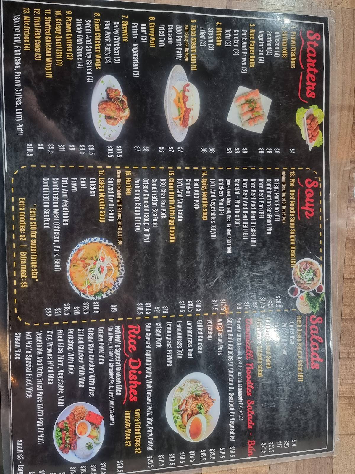 Menu at Noi Noi Vietnamese Kitchen in Gungahlin restaurant, Gungahlin