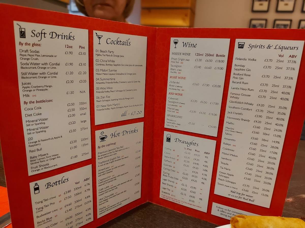Menu at My Shanghai Bar & Oriental Buffet, North Shields, The Cannon Inn