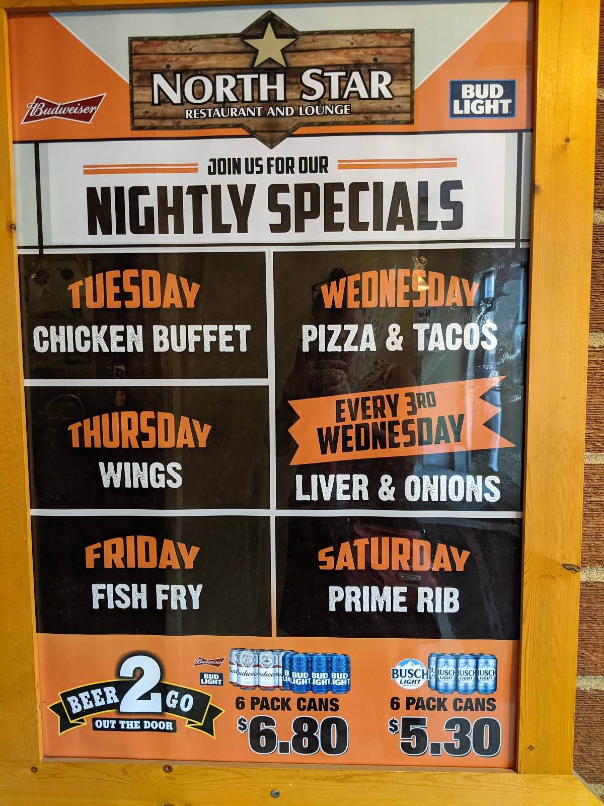 Menu at North Star Lounge pub & bar, Fenton