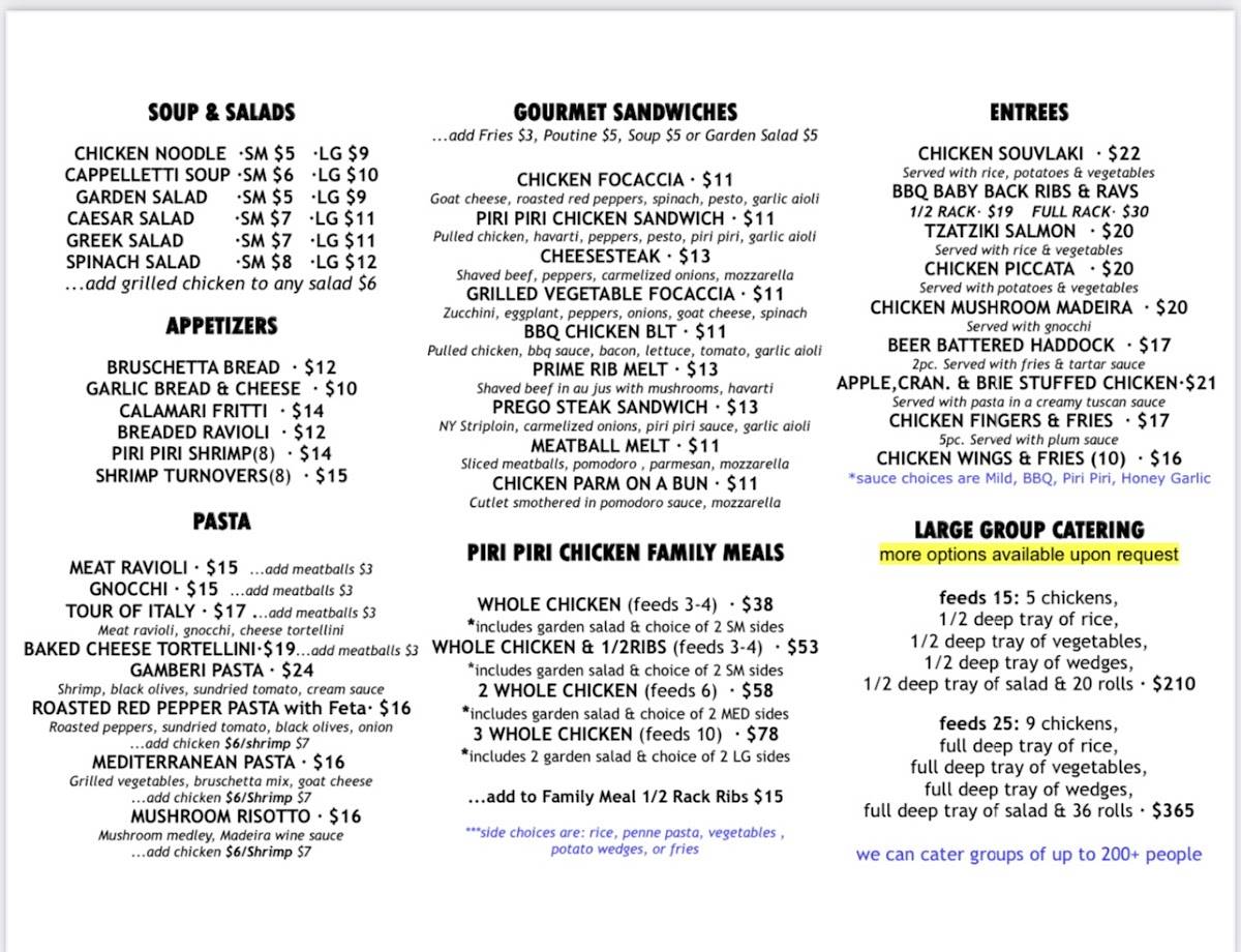 Menu at Nova Grillhouse restaurant, Sault Ste. Marie