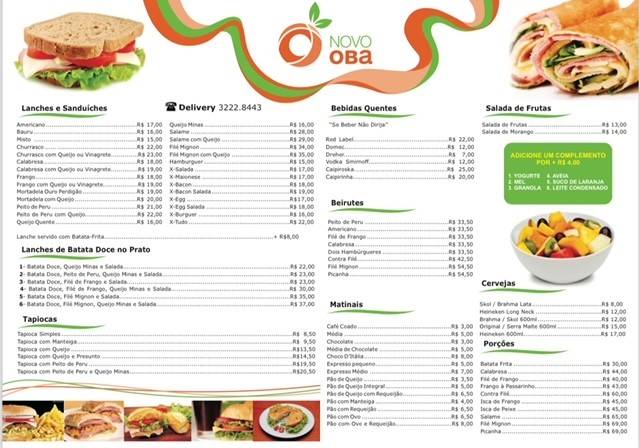 Menu em Novo Oba pub & Bar, São Paulo