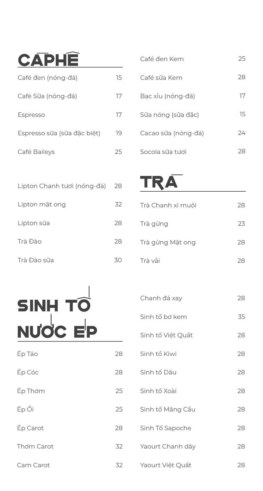 Menu at Nu Coffee - Kem Nếp Cẩm cafe, Ho Chi Minh City