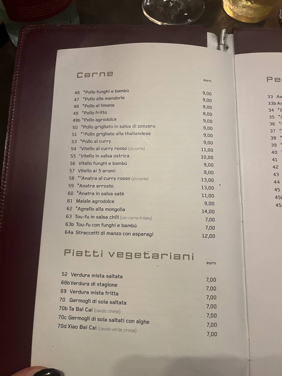 Menu da Nu Pure Asian Cuisine ristorante, Milano