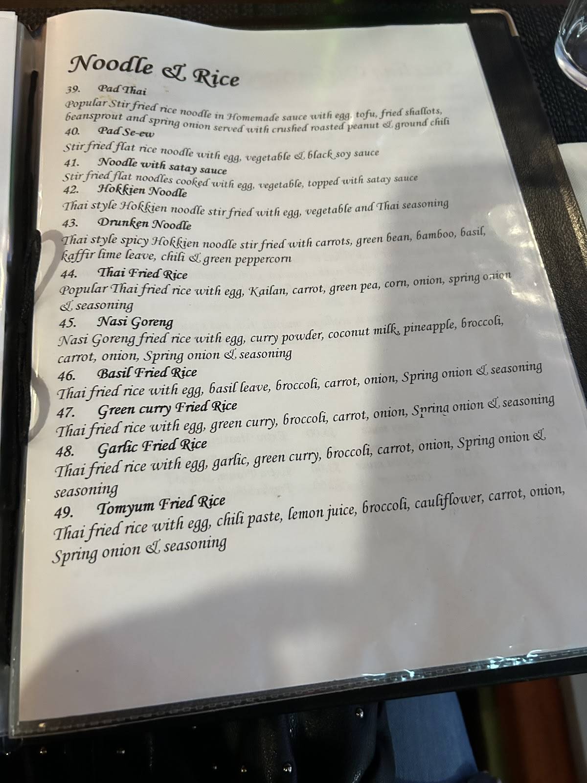 Menu at Num Tong restaurant, Maylands