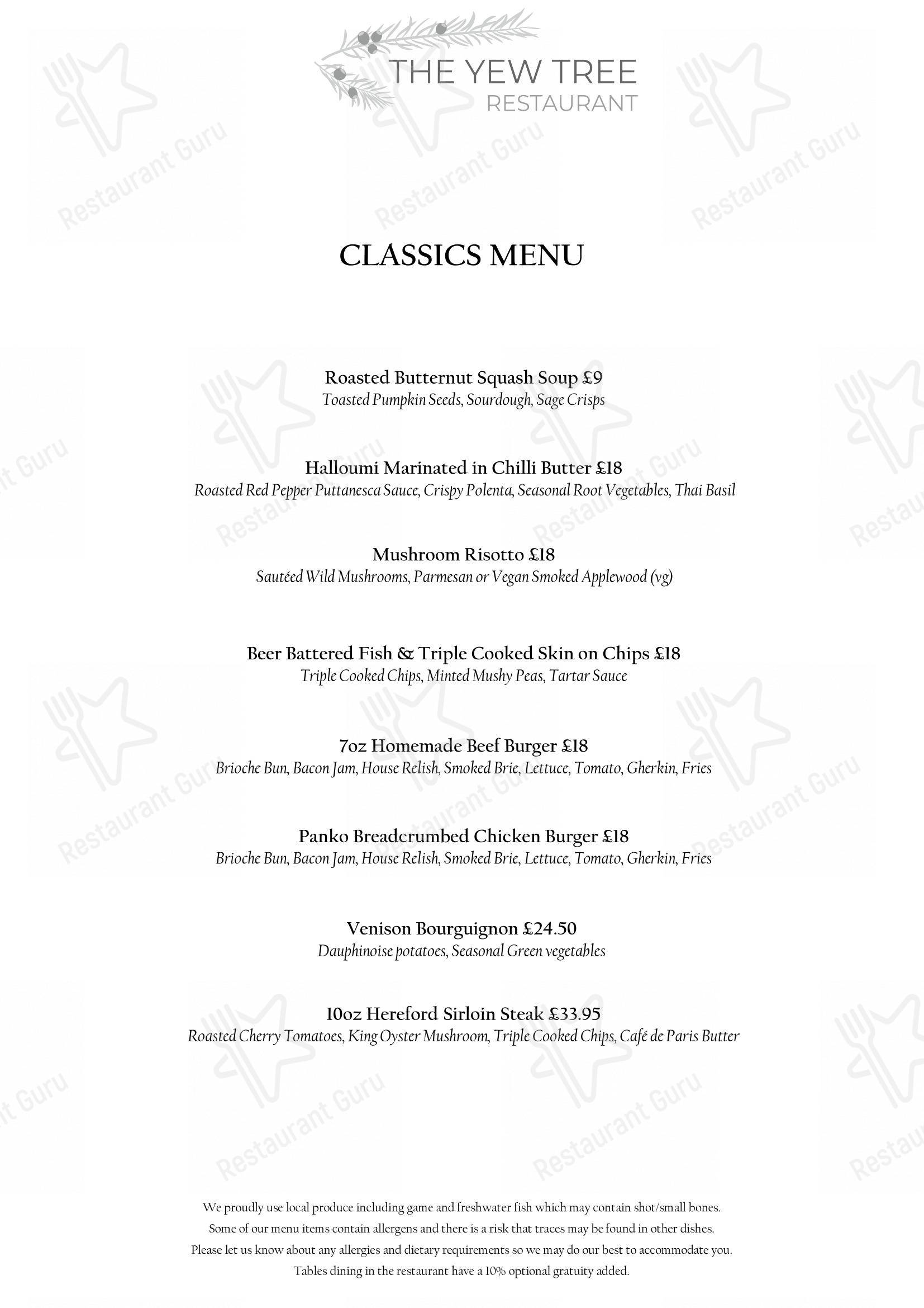 Menu at Number Four at Stow - Hotel & Restaurant, Bourton-on-the-Water