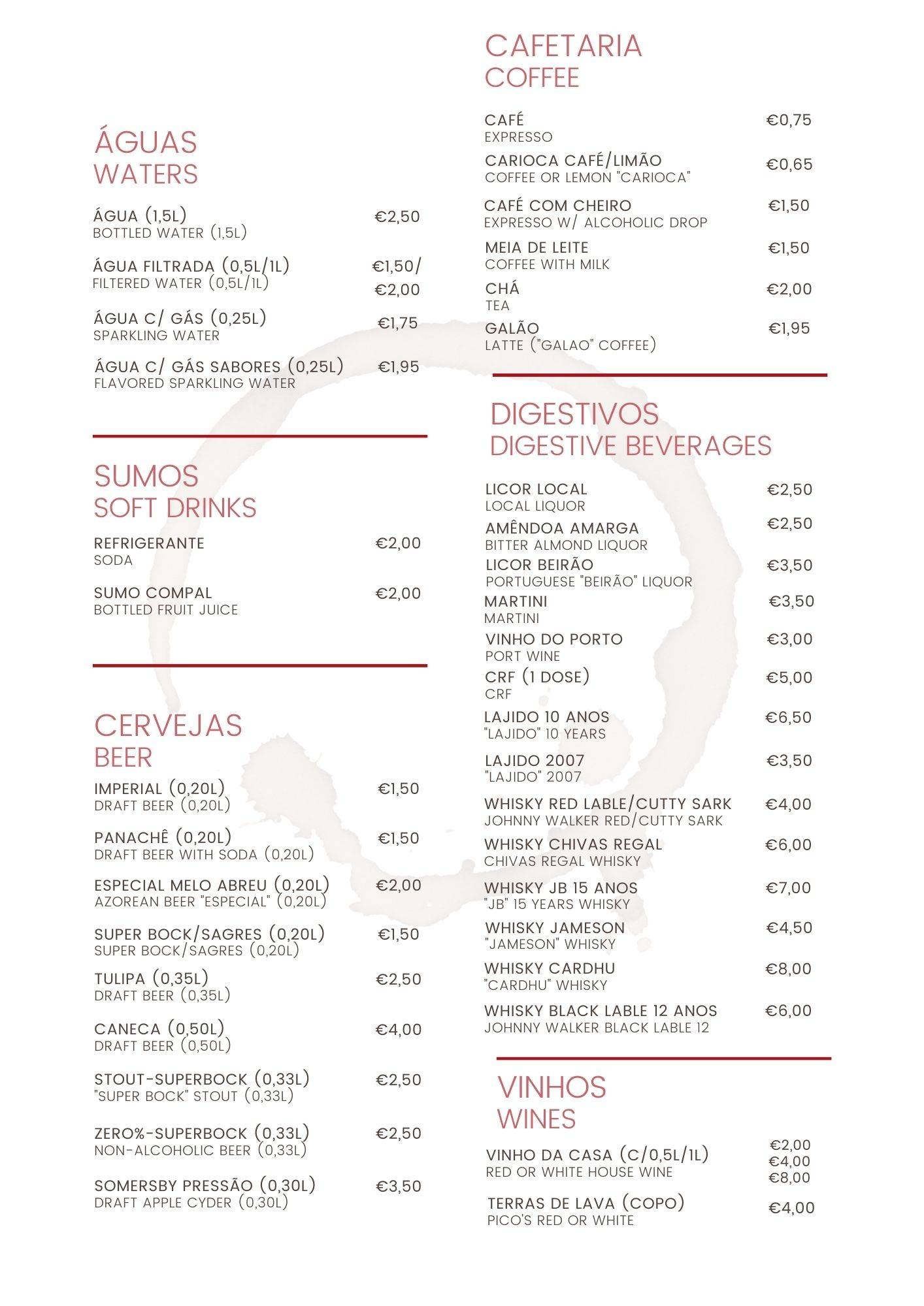 Menu em Tasca O Petisca restaurante, Madalena
