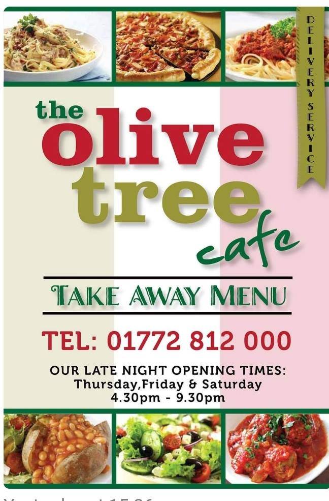 Menu at The Olive Tree Cafe, Tarleton