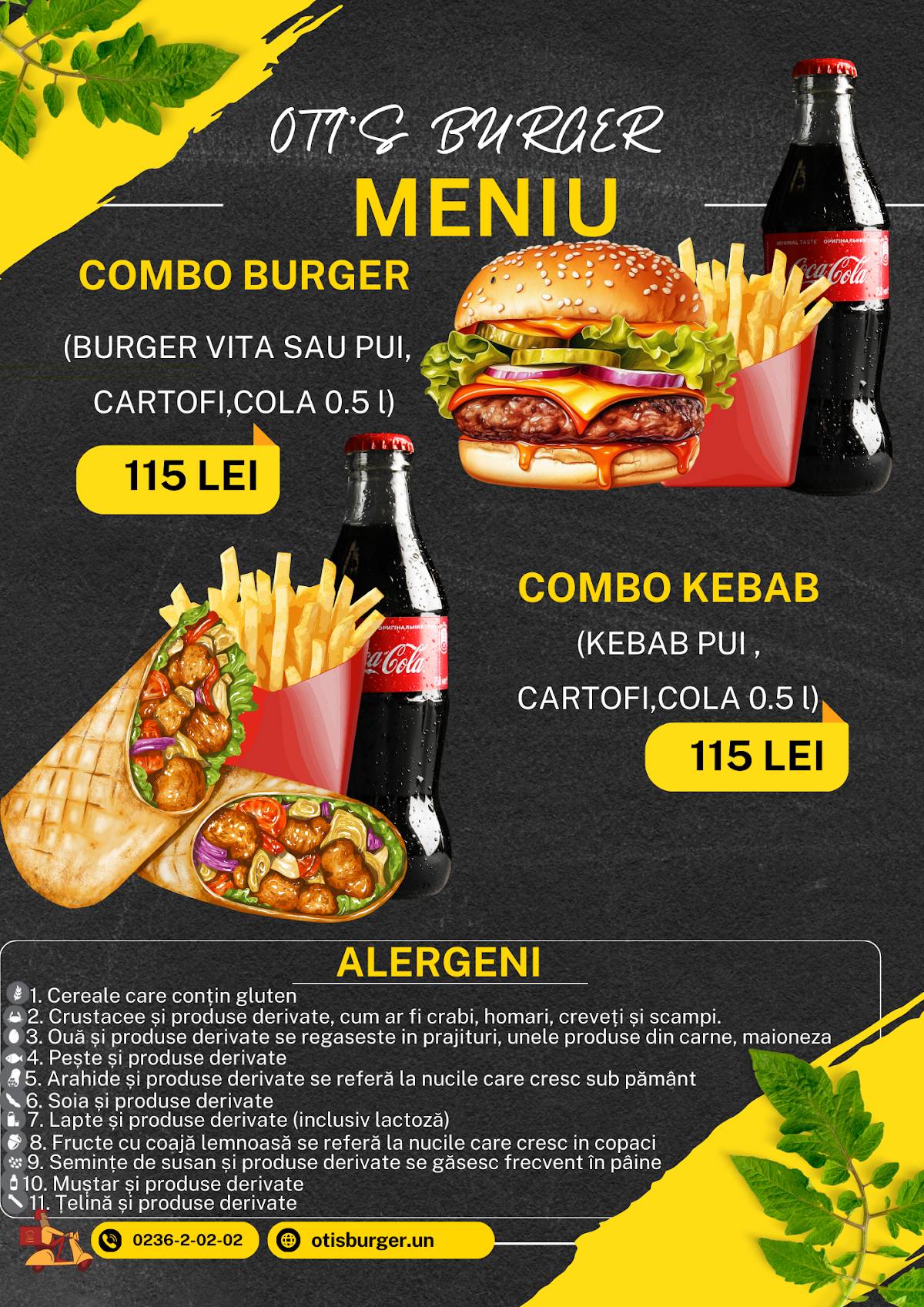 Menu at OTI’S BURGER, Ungheni