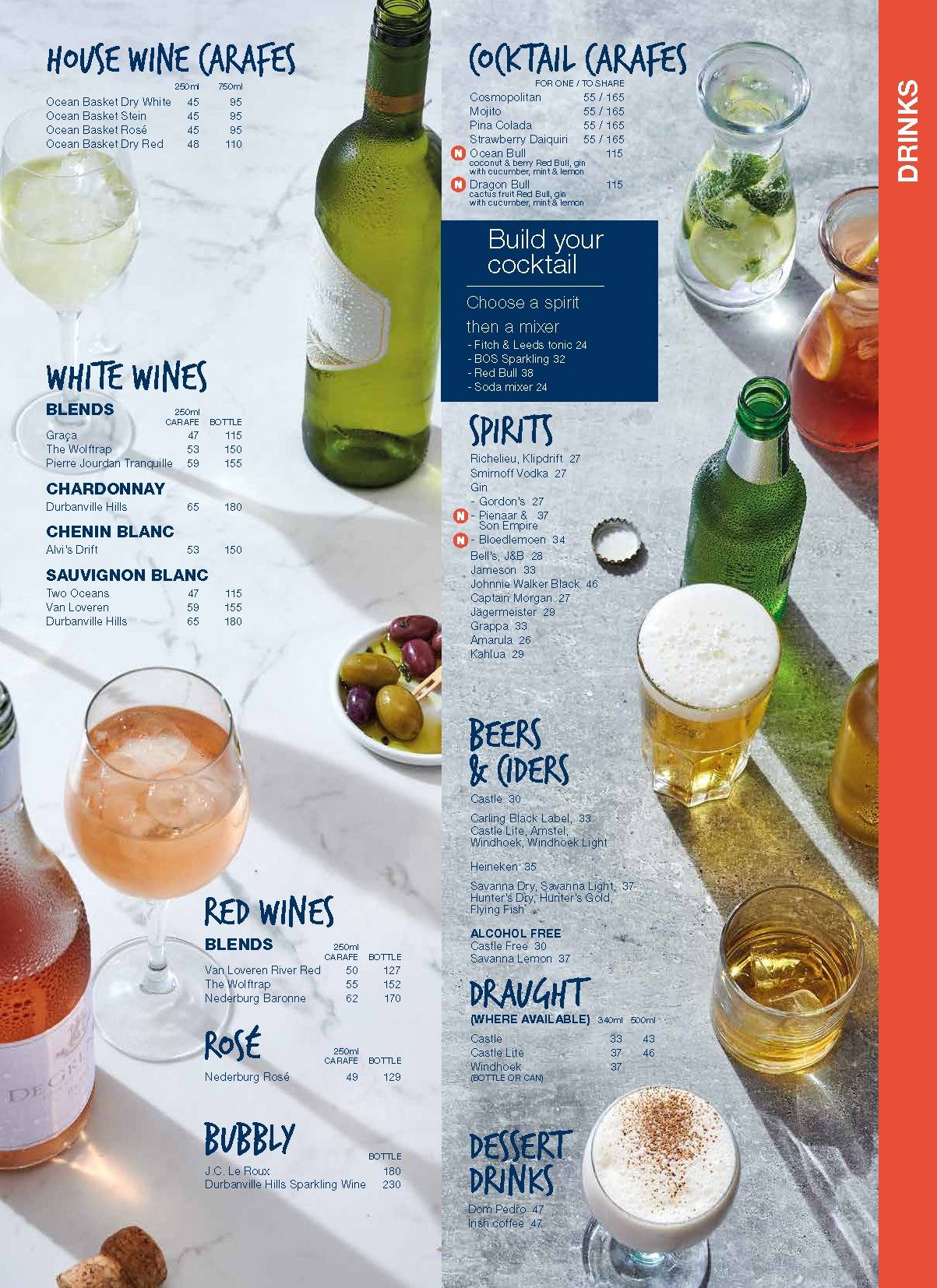 Menu at Ocean Basket Umhlanga (lagoon drive) restaurant, Durban North ...