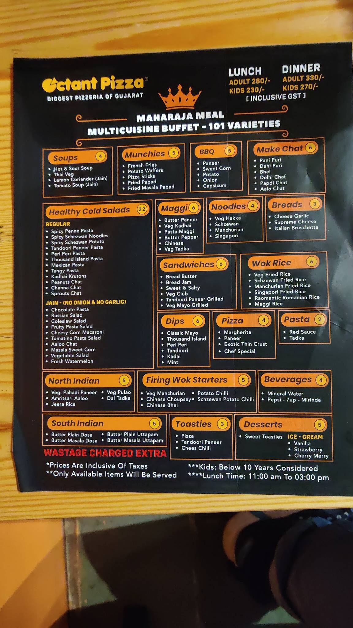 Menu at Octant Pizza (Prahladnagar), Ahmedabad, Circle P Complex