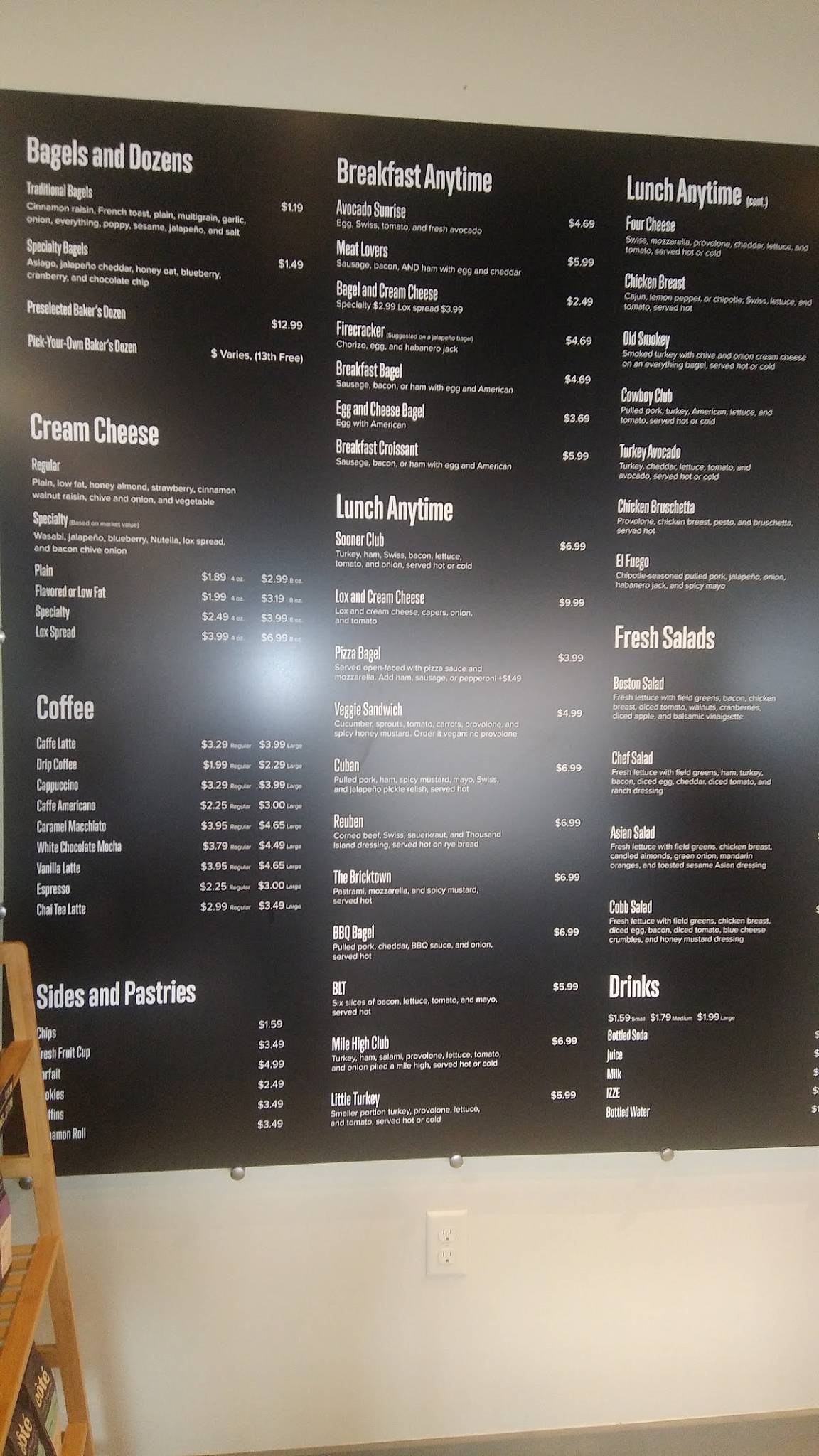 Menu at Old School Bagel Cafe, Edmond, 231 S Coltrane Rd