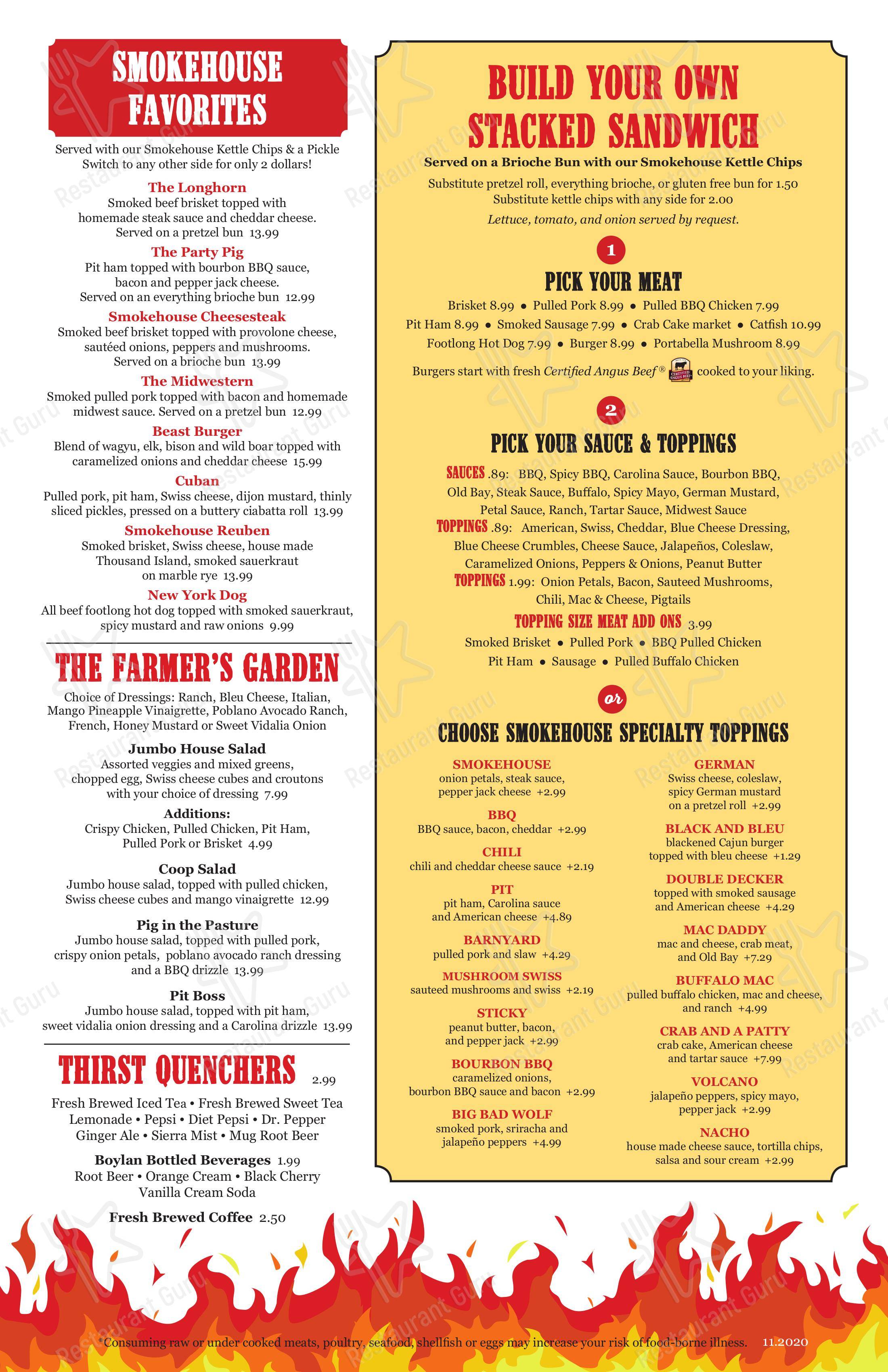 Menu at Old South Smoke House BBQ, Port Deposit