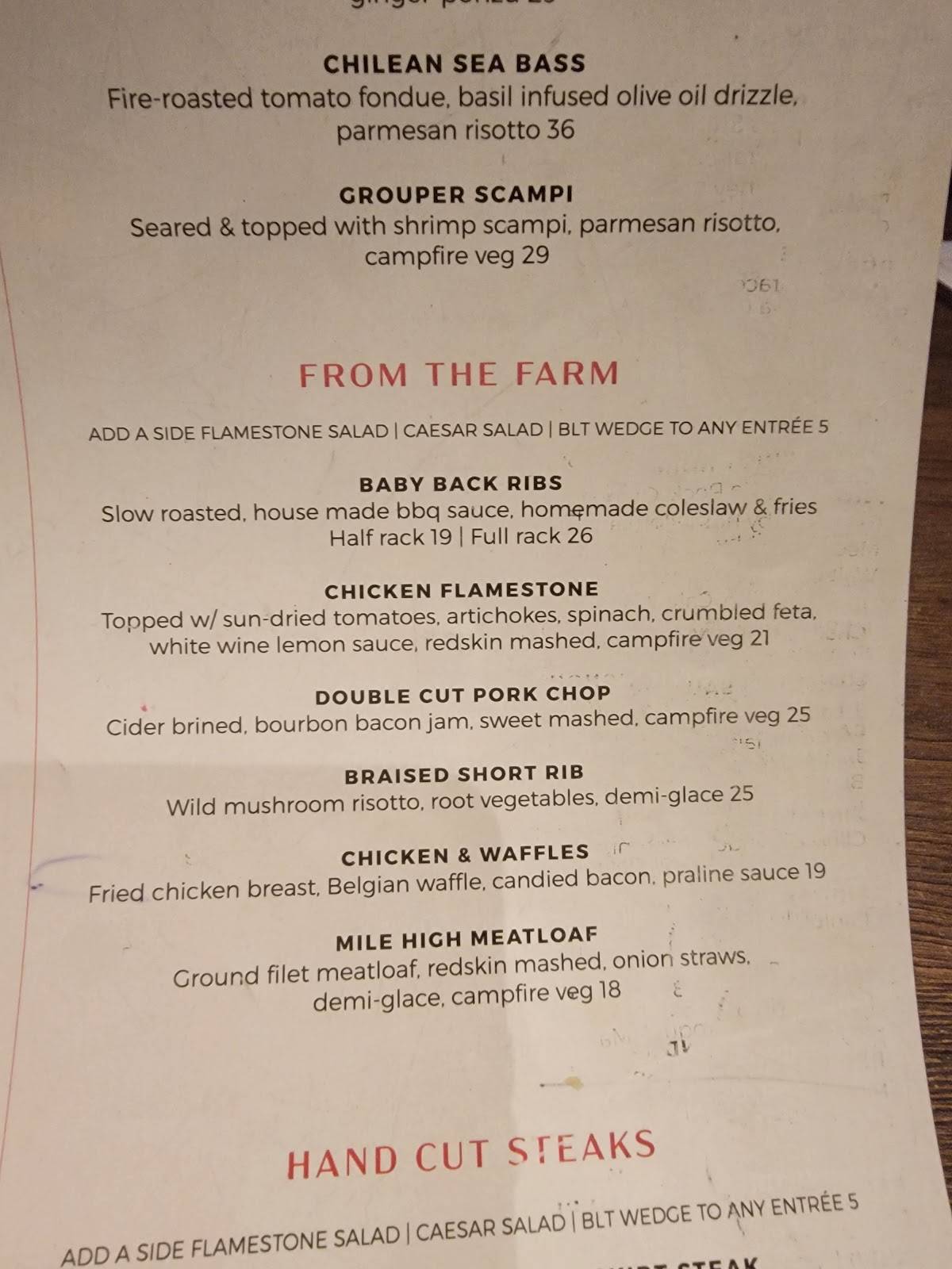 Menu at Flamestone American Grill pub & bar, Oldsmar