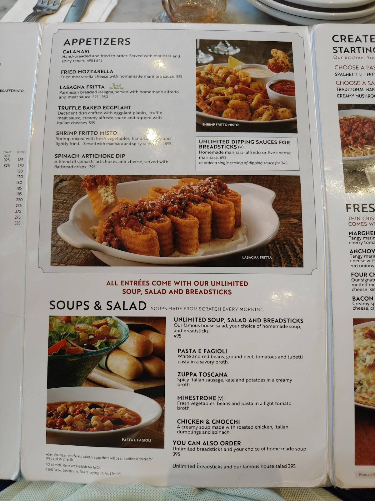 Menu at Olive Garden - Opus Mall restaurant, Quezon City