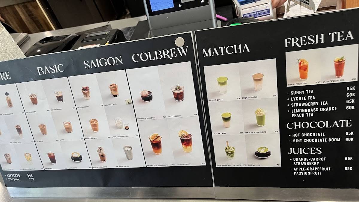 Menu at Ollin Café restaurant, Ho Chi Minh City, 220 Đ. Trần Não