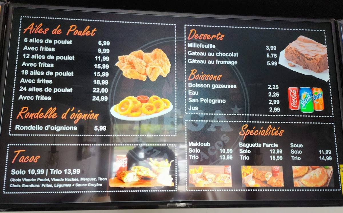 Menu au Omega Pizza Sherbrooke restaurant, Montréal