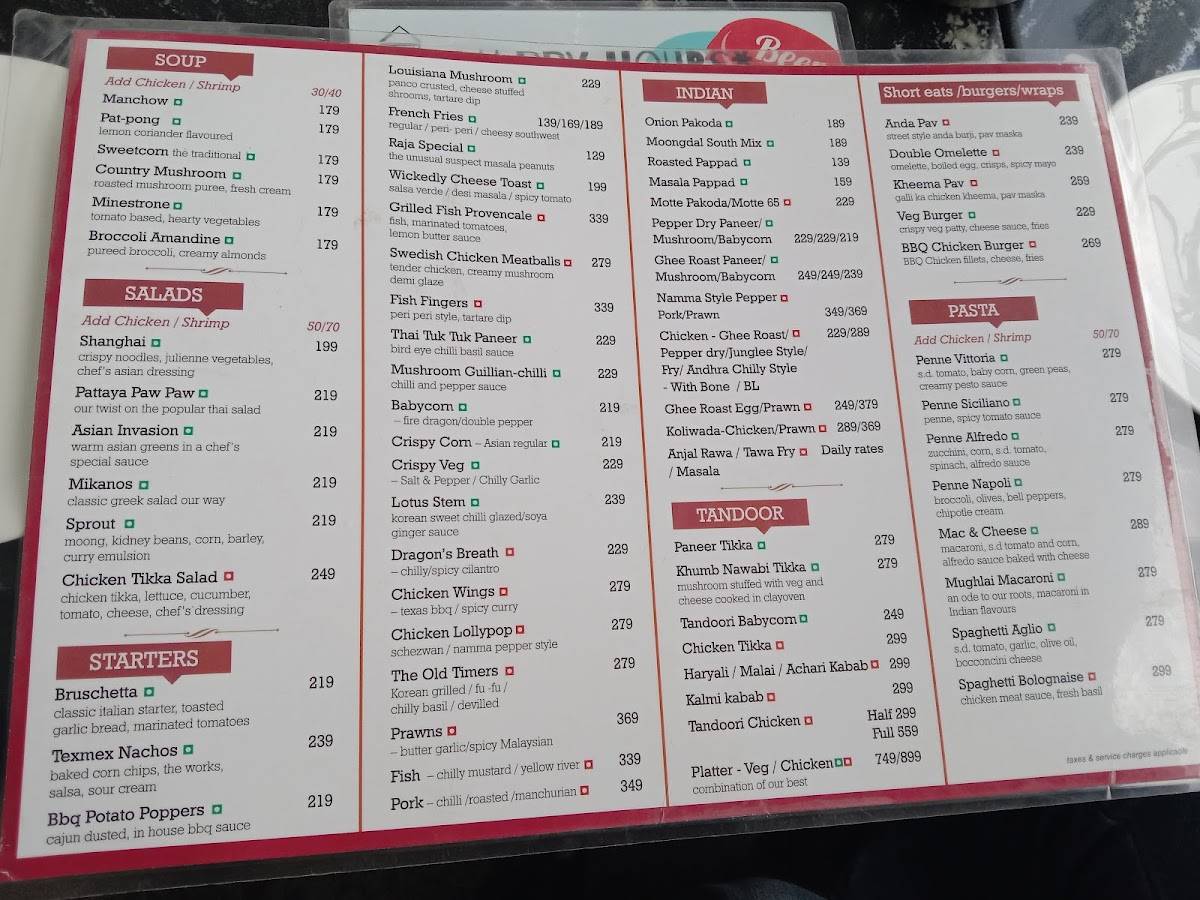 Menu at Once Upon A Rooftop Restobar, Bengaluru, 278-A