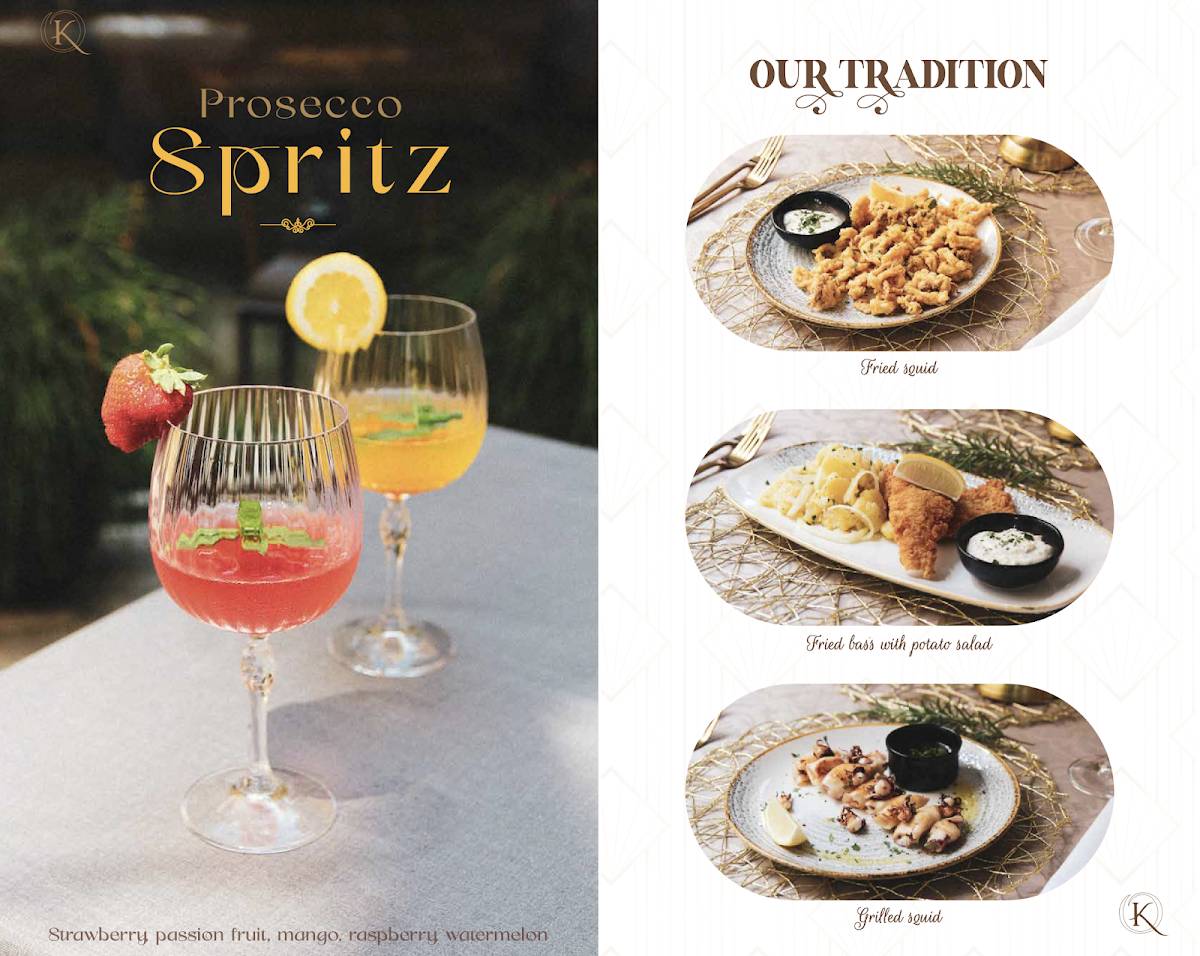 Menu au Operna klet restaurant, Ljubljana