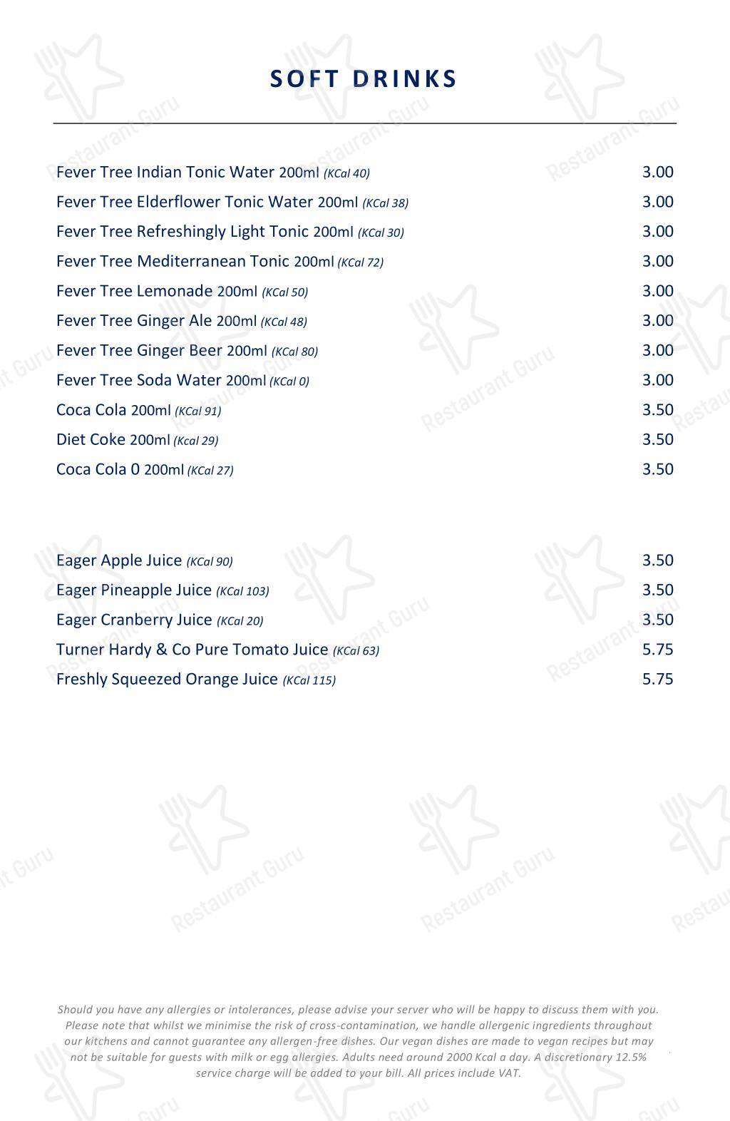 Menu at Orelle restaurant, Birmingham