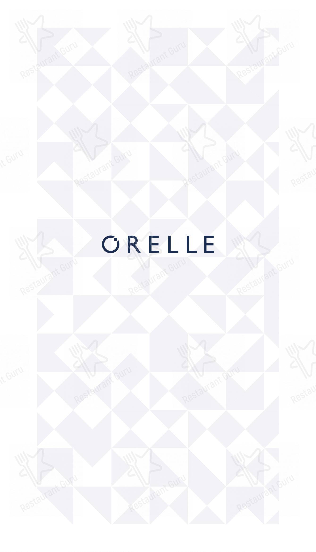 Menu at Orelle restaurant, Birmingham