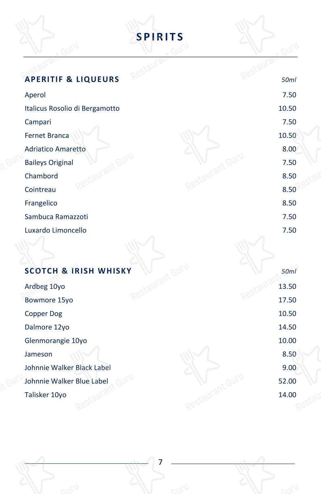 Menu at Orelle restaurant, Birmingham