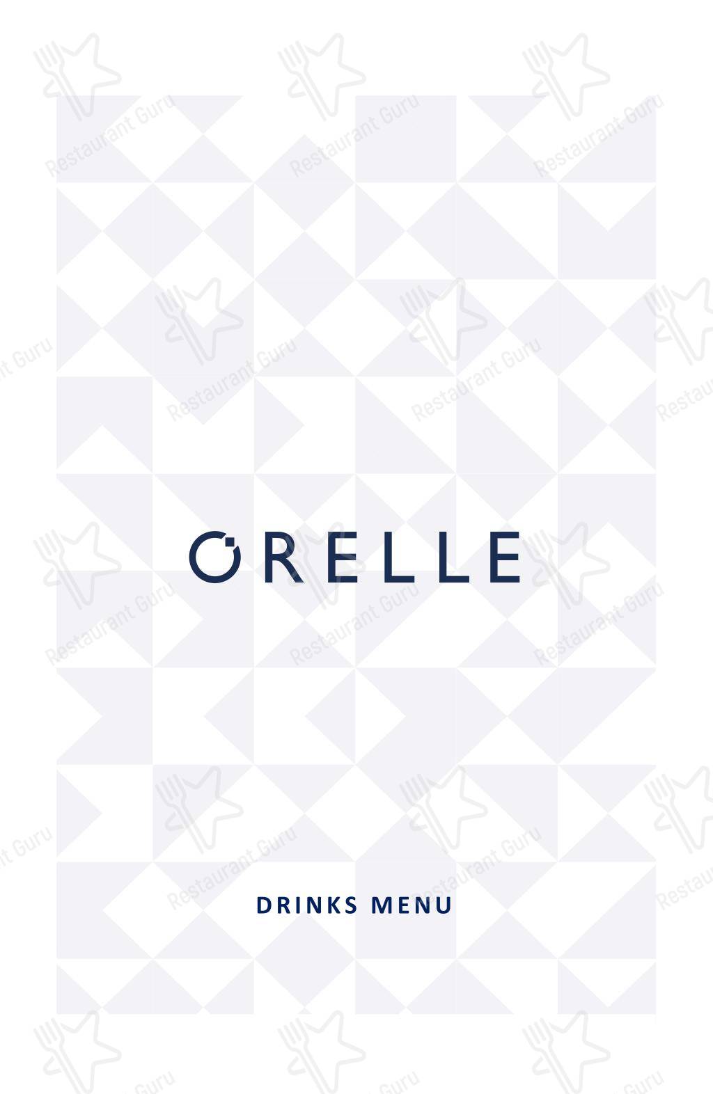 Menu at Orelle restaurant, Birmingham