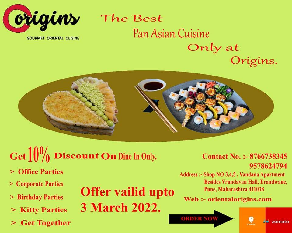 Menu at Origins Oriental, Pune