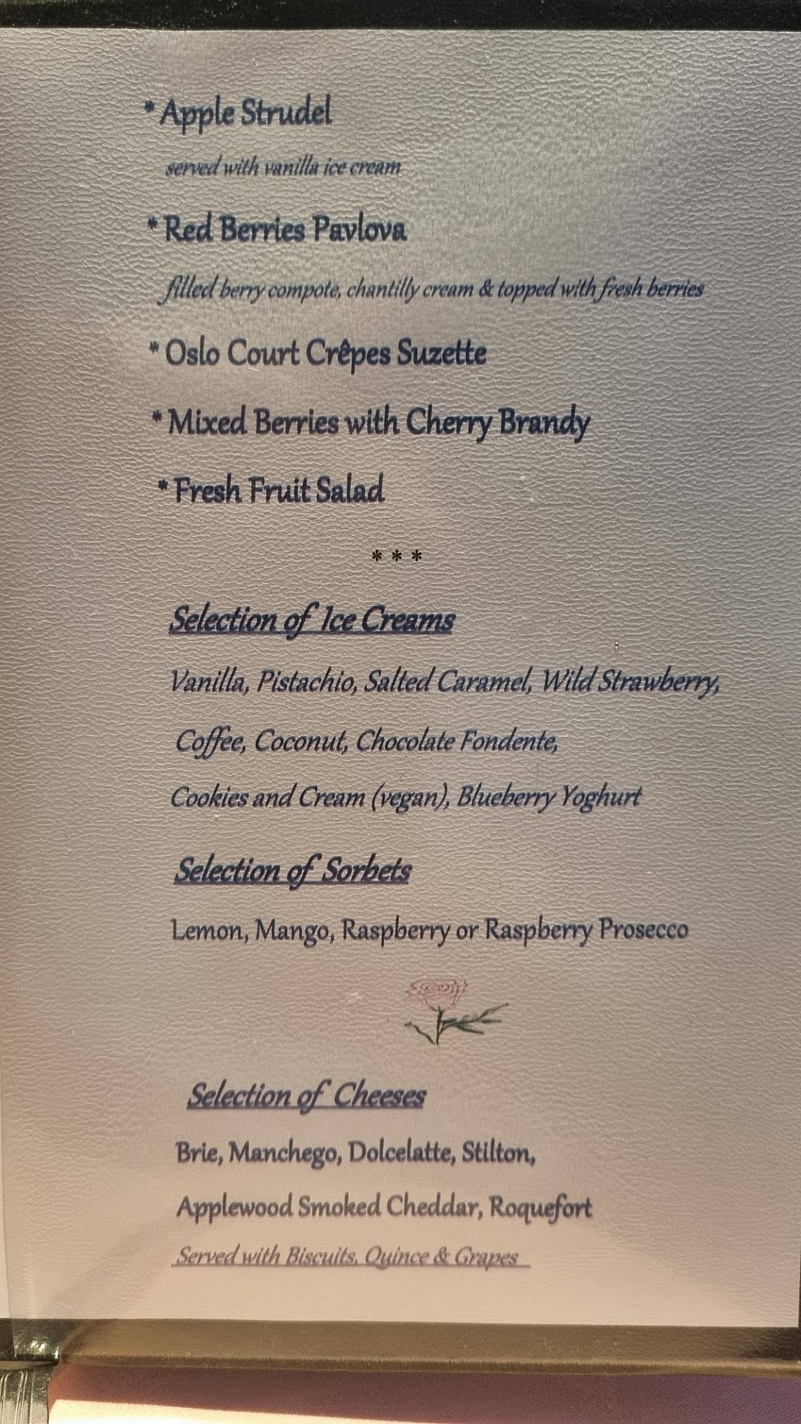 Menu at Oslo Court Restaurant, London