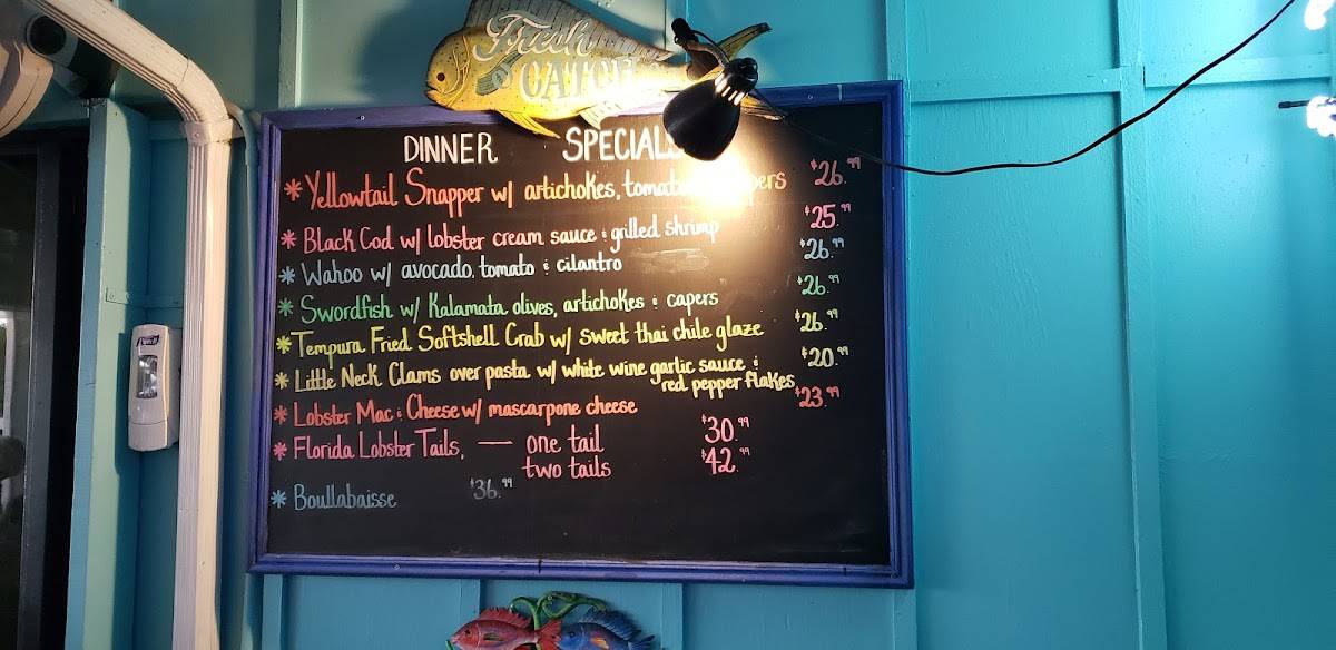 Menu at Casey Key Fish House pub & bar, Osprey