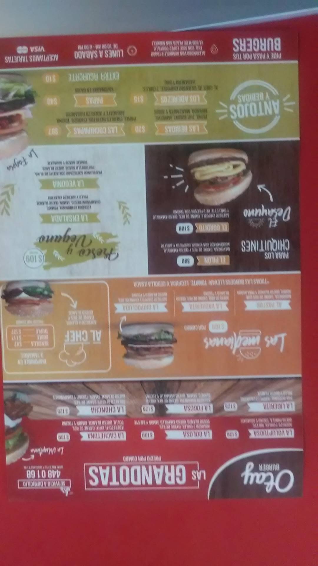 Carta del restaurante Otay Burger, Tijuana, Avenida