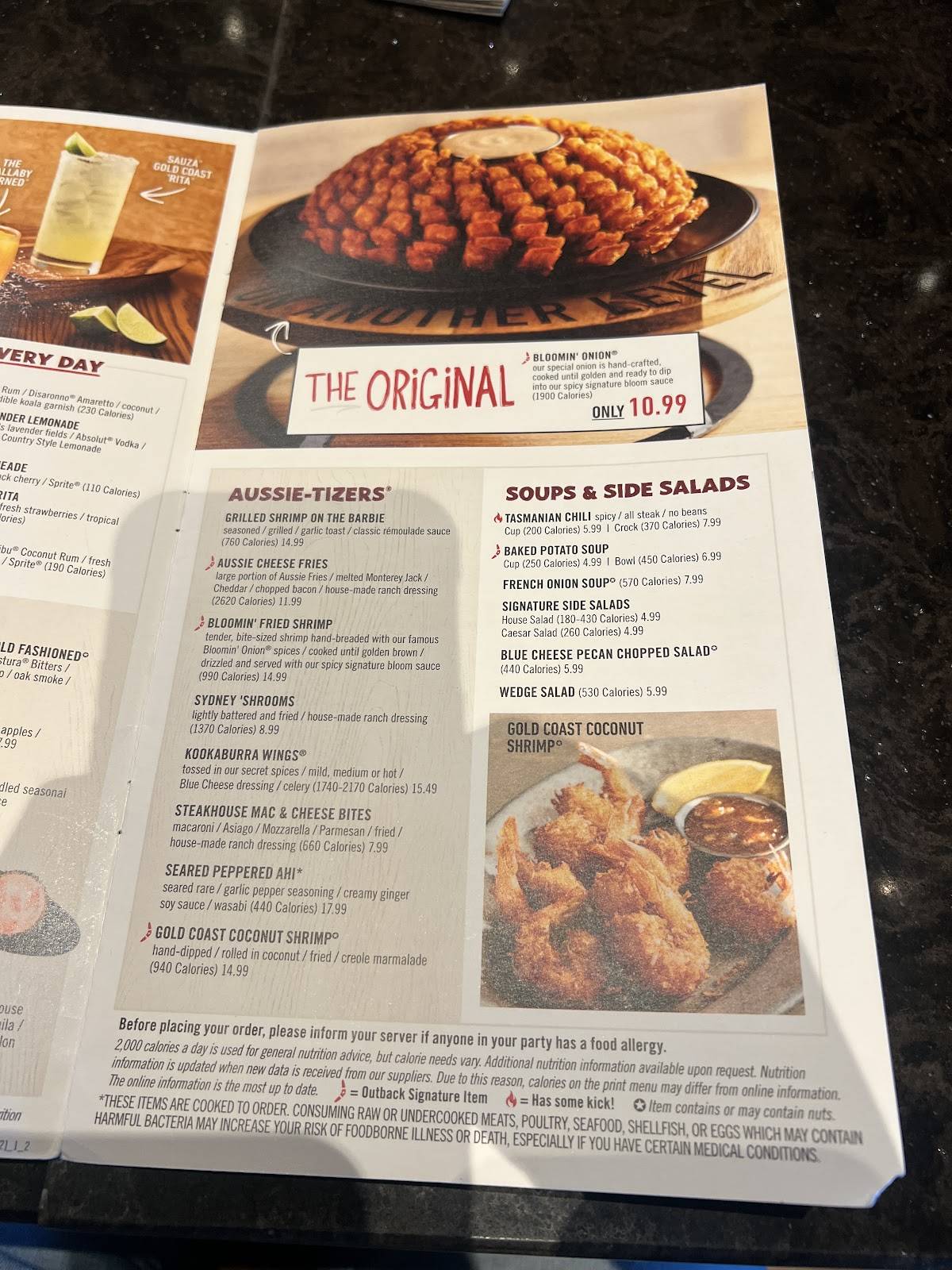 Menu at Outback Steakhouse, St. Peters, N Service Rd