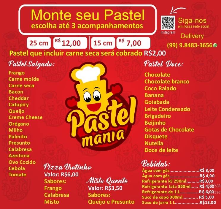 Menu em PASTEL MANIA pub & Bar, Imperatriz, Rua Simplício Moreira ...