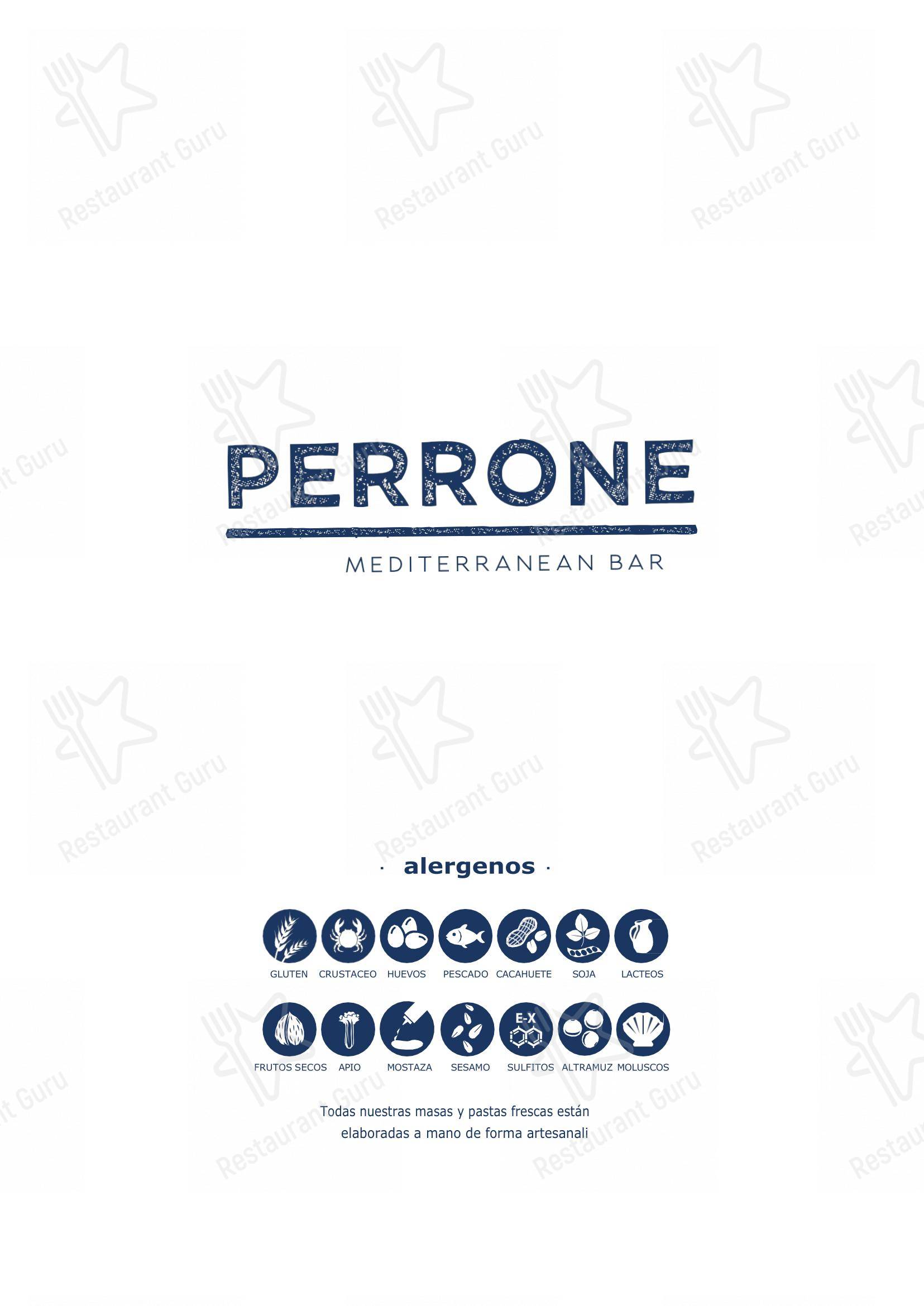 Carta de PERRONE Mediterranean Bar, El Albir