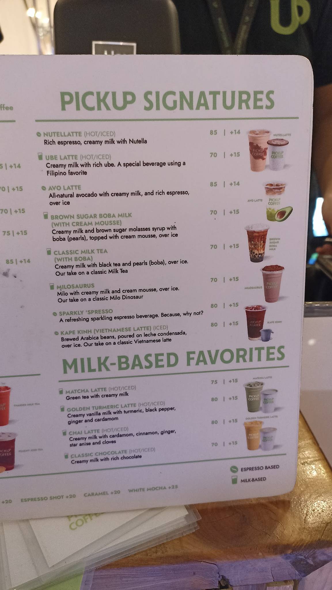 Menu at PICKUP COFFEE - Festival Mall, Muntinlupa