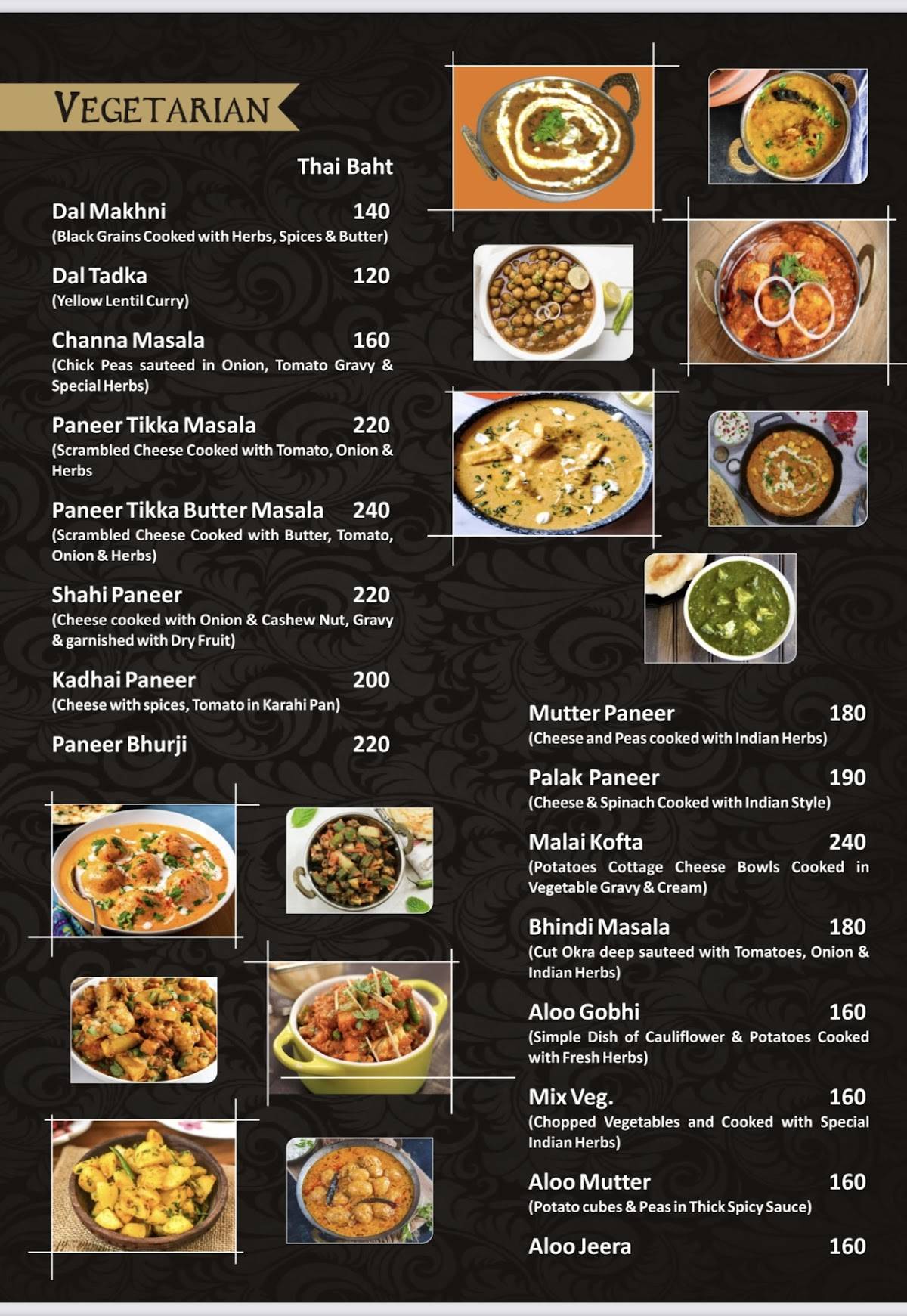 Menu at PUNJABI CORNER INDIAN RASTURANT restaurant, Pattaya City