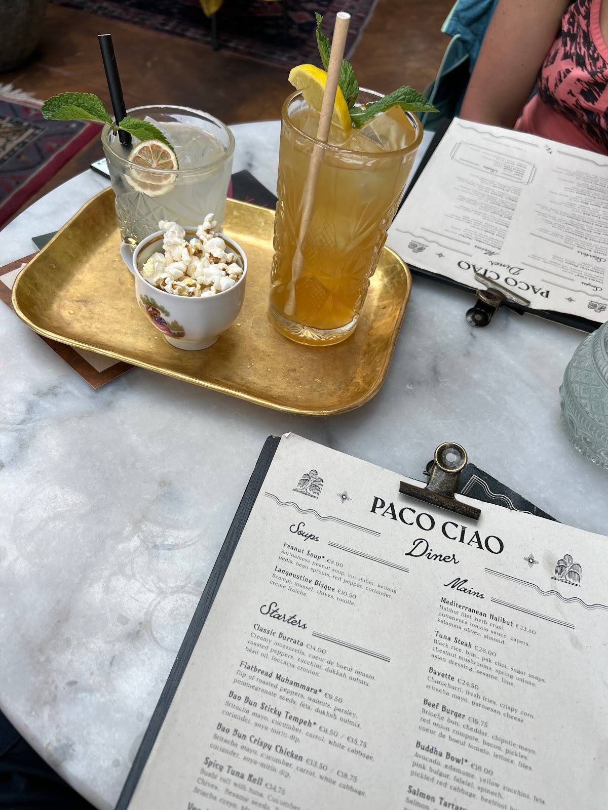Menu at Paco Ciao, Leiden