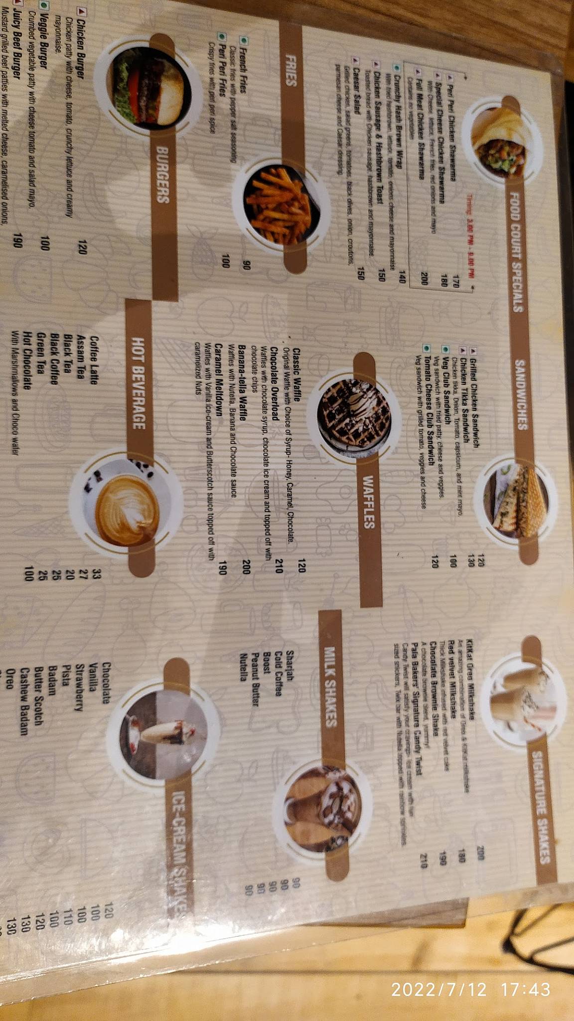 Menu at Pala Food Court, Pala