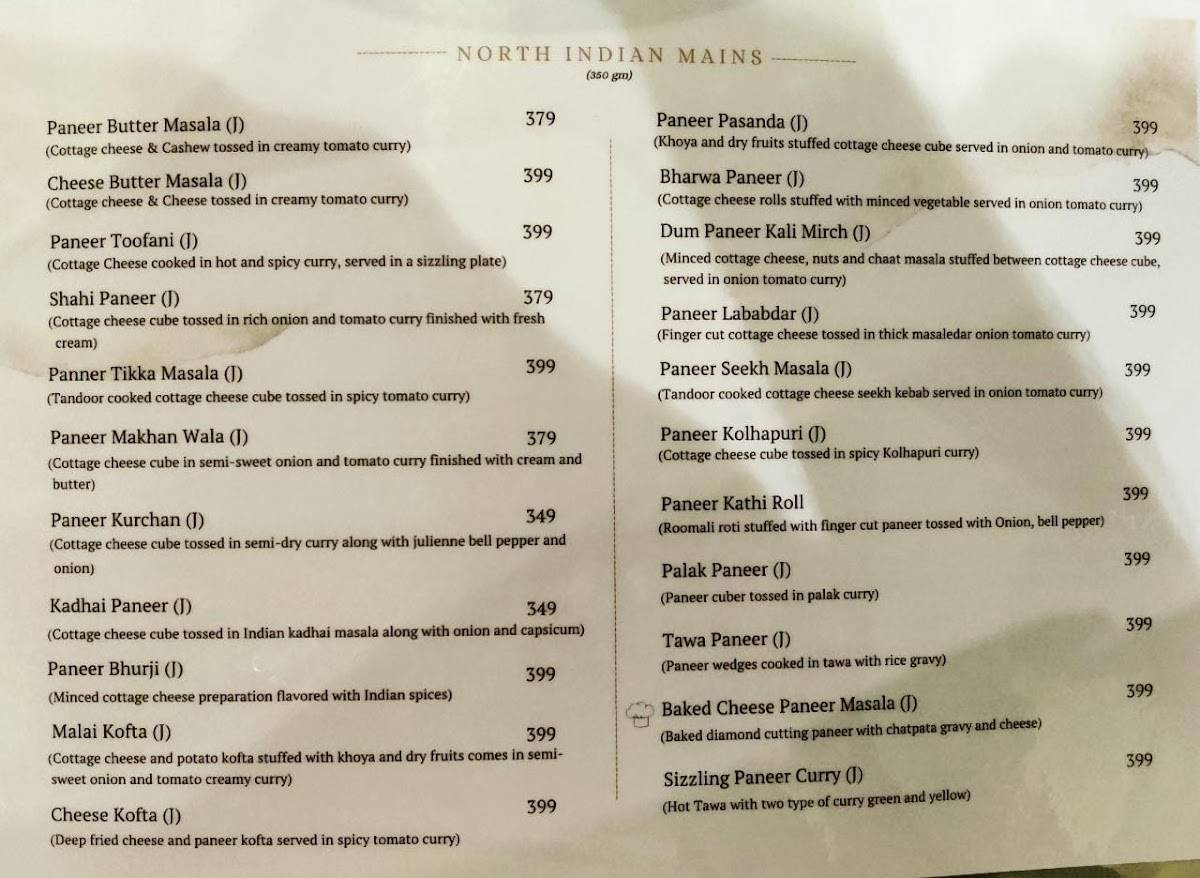 Menu at Panache Restaurant, Ahmedabad