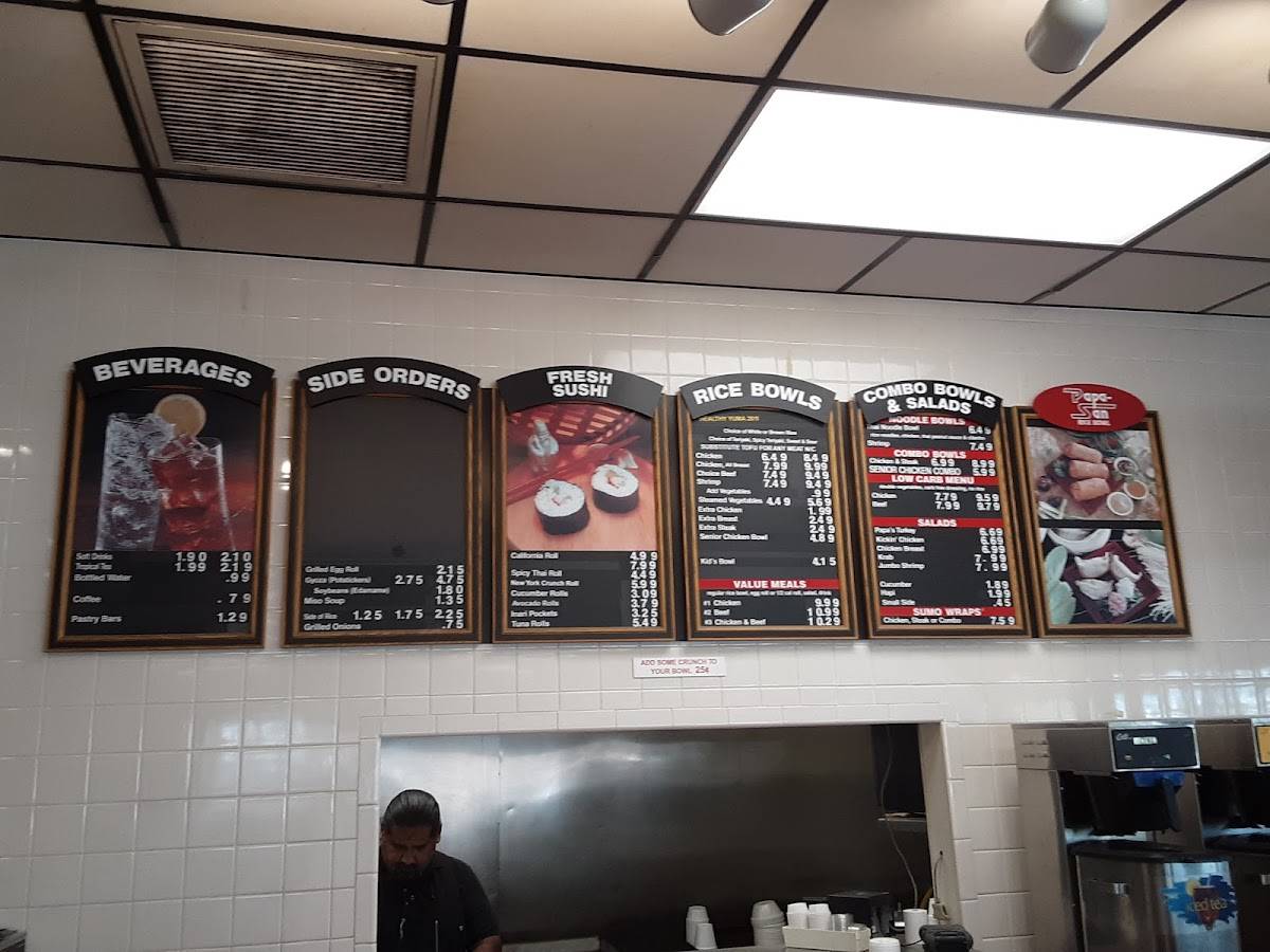 Menu at Papa-San restaurant, Yuma