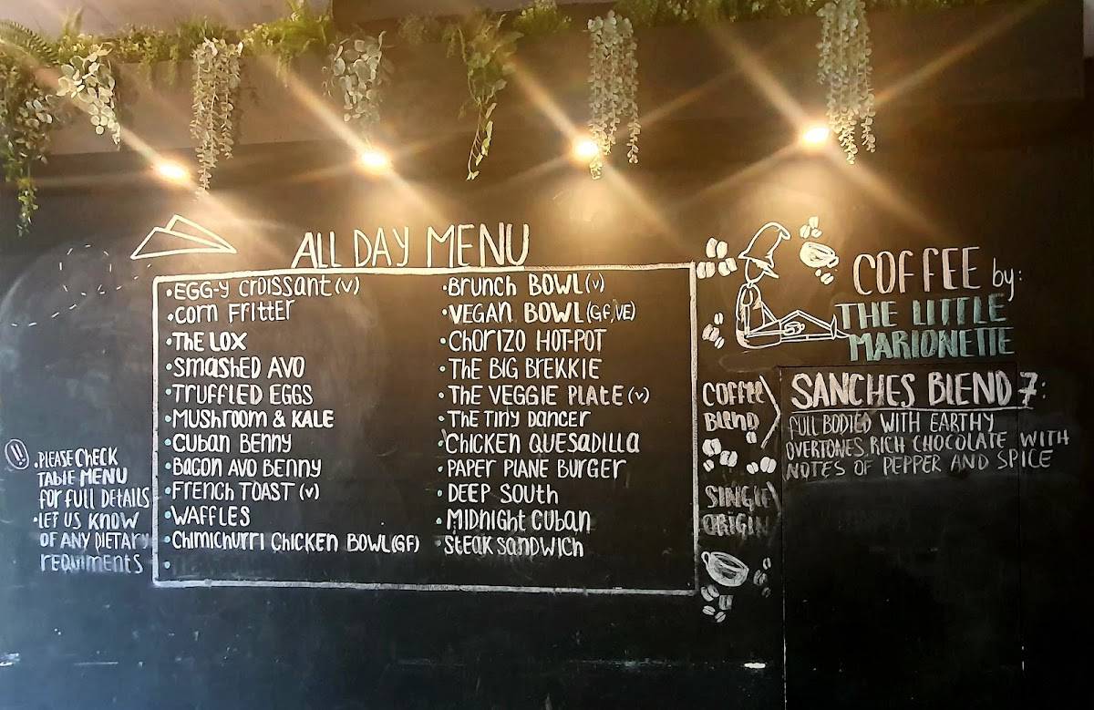 Menu at Paper Plane Cafe Parramatta, Parramatta