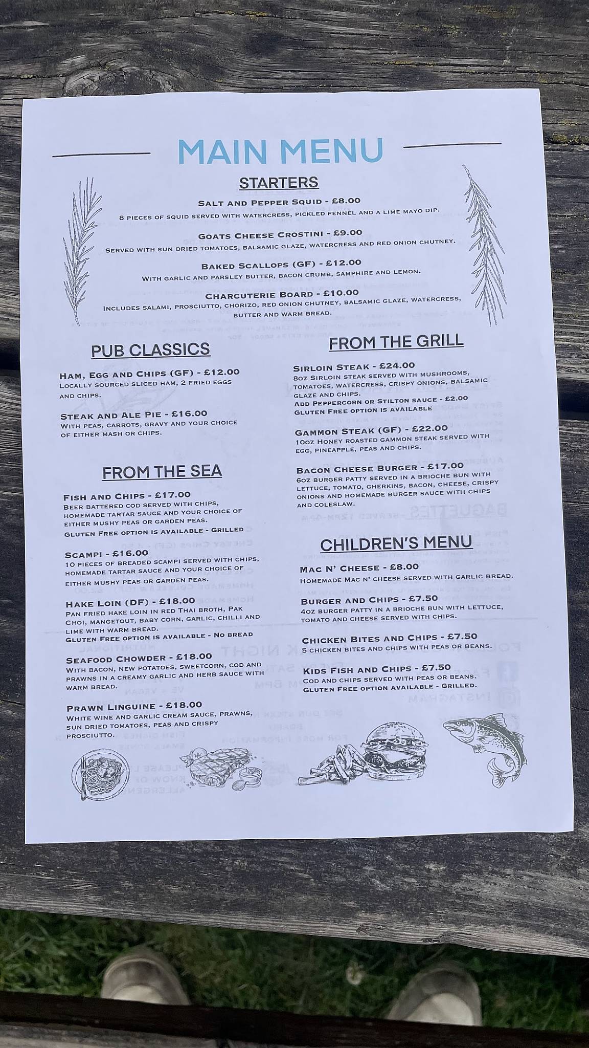 Menu at The Ship Inn pub & bar, Par