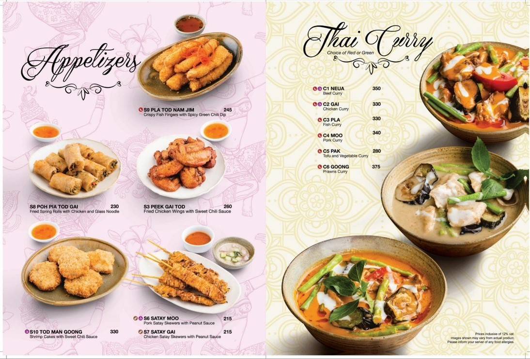 Carta del restaurante Pho Hoa/MyThai - Ayala Malls Manila Bay, Parañaque