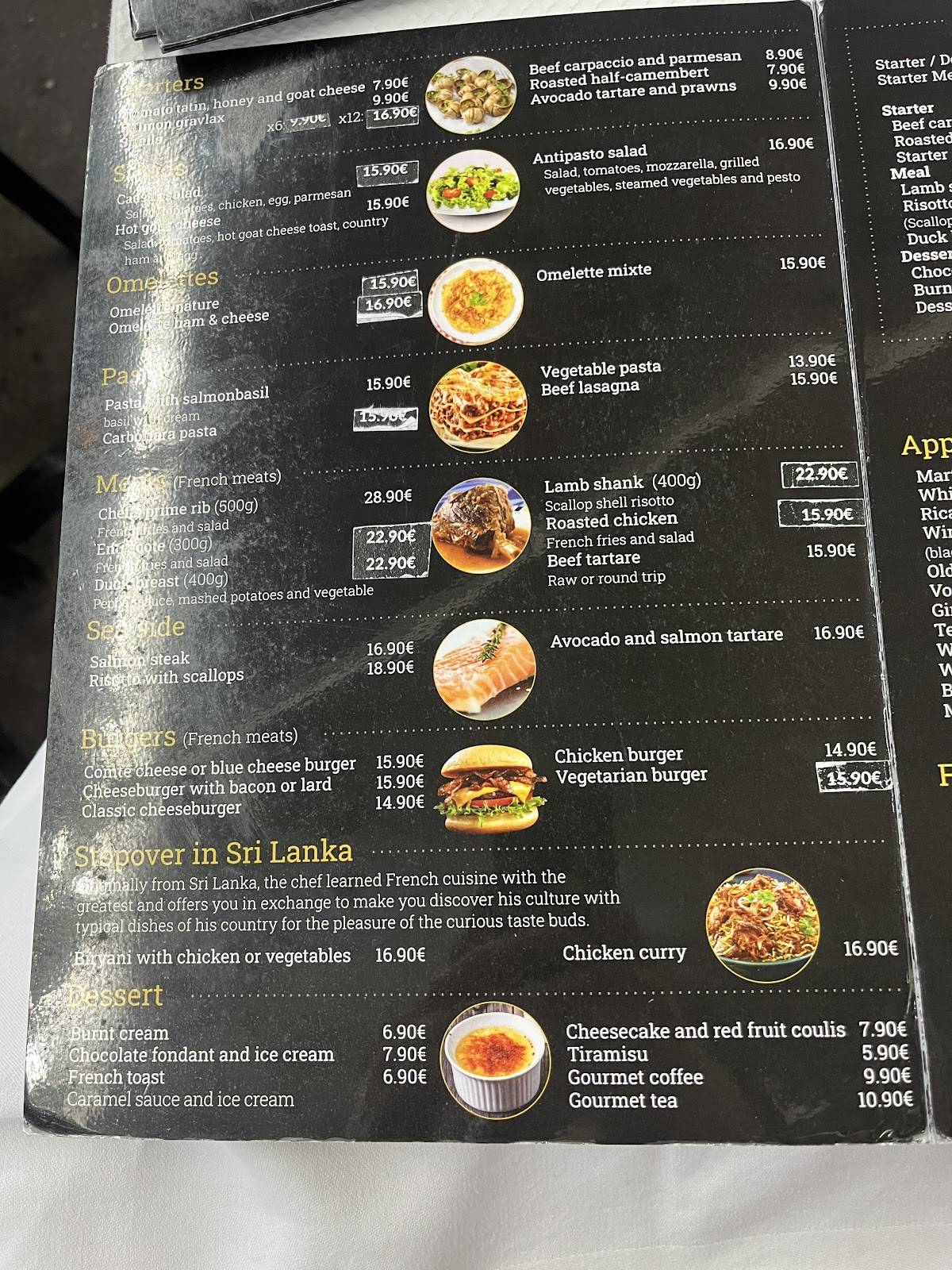 Menu at La Maison du Boulevard restaurant, Paris