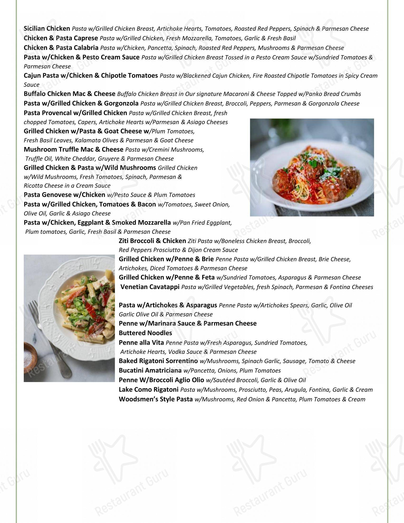 Menu at Pasta Vita restaurant, Old Saybrook, 225 Elm St