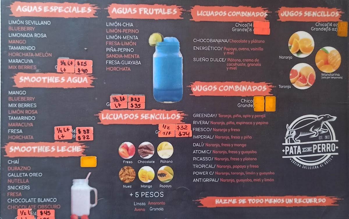 Carta del restaurante Pata De Perro kmc, Heroica Puebla del Zaragoza