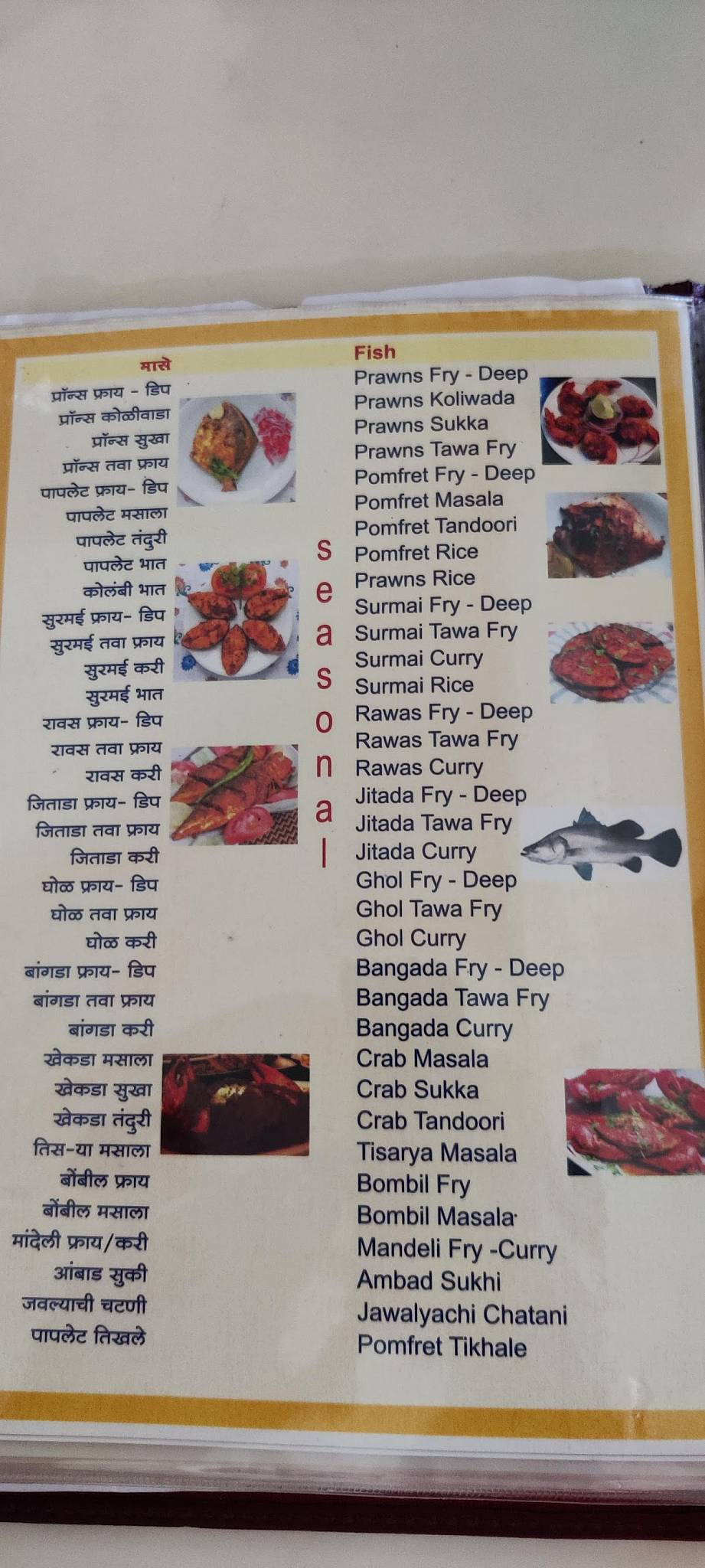 Menu at Patang Family Restaurant, Alibag
