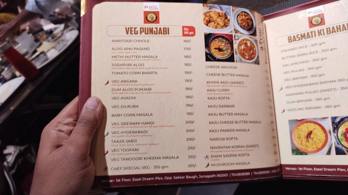 Menu at Patel Restaurant And Banquet Hall- Best Restaurant in Junagadh ...