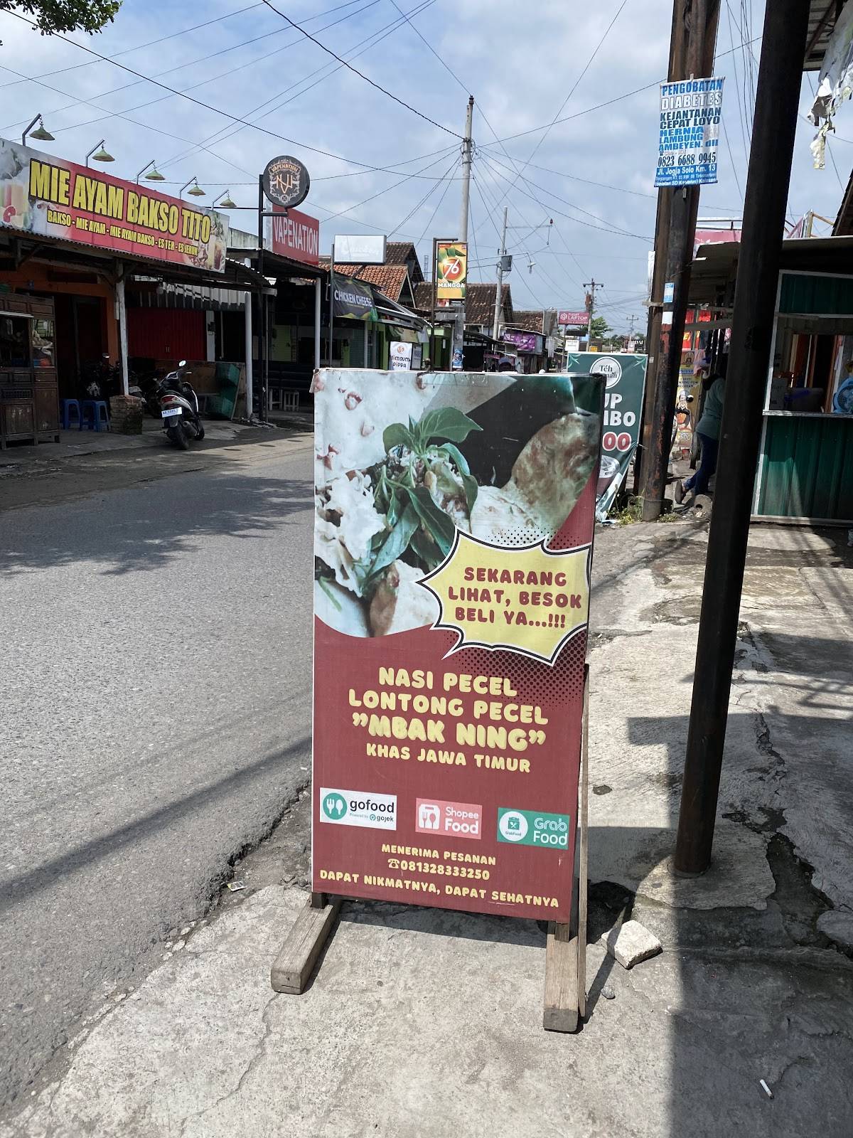 Carta del restaurante Pecel Pincuk Ndeso Mbak Ning Khas Jawa Timur, Bantul