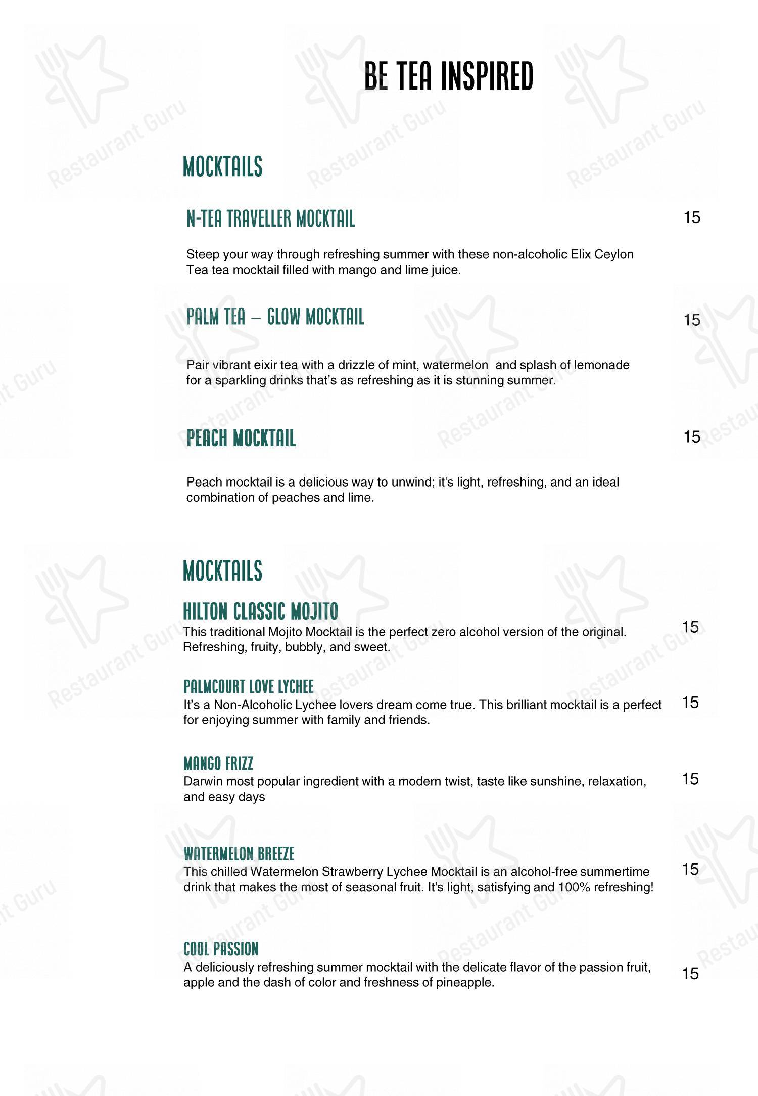Menu at PepperBerry Restaurant, Darwin City