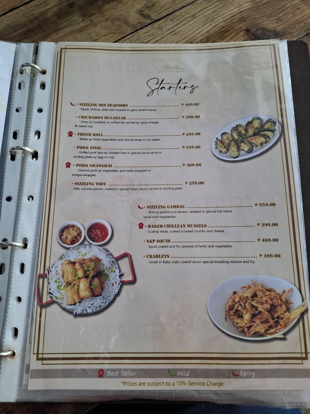 Menu at Perlas ng Silang restaurant, Silang